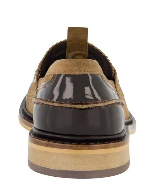 Karl Lagerfeld Label Penny Loafer in Brown for Men | Lyst