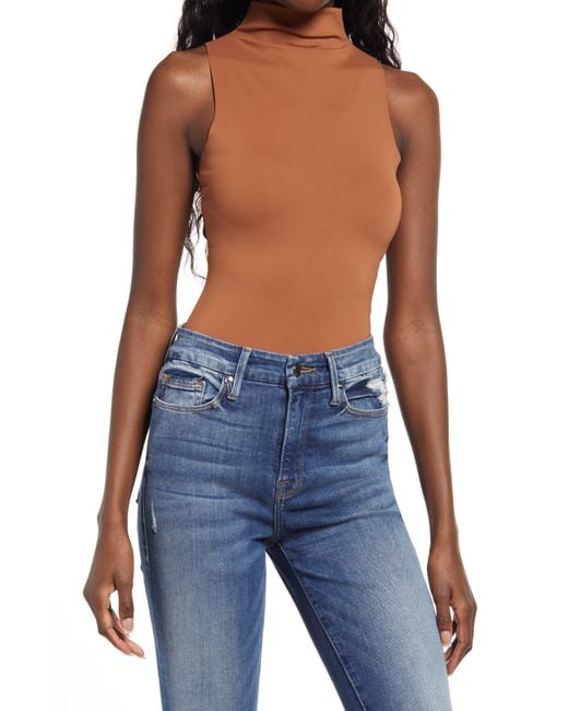 GOOD AMERICAN Funnel Tank Bodysuit in Blue | Lyst