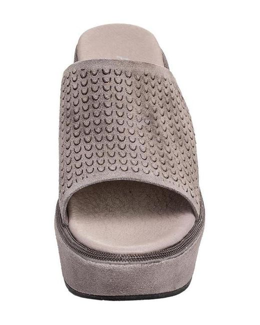 Antelope Kinsley Platform Slide Sandal in Gray | Lyst