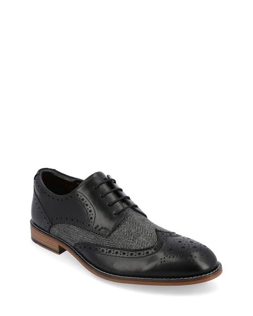 Thomas & Vine Filmore Herringbone Wingtip Derby in Black for Men | Lyst