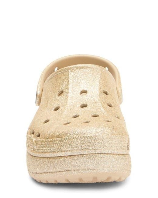 Crocs™ Baya Platform Glitter Clog in Natural | Lyst