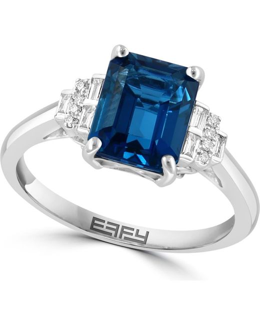 Effy Diamond & London Topaz Ring in Blue | Lyst