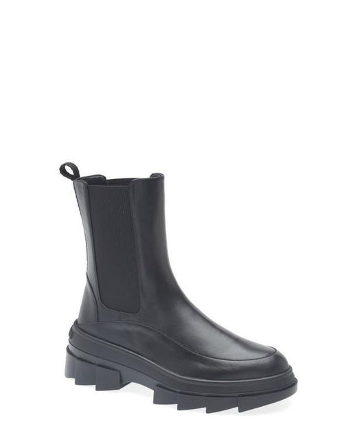 Stuart Weitzman Noho Lug Sole Chelsea Bootie in Black | Lyst