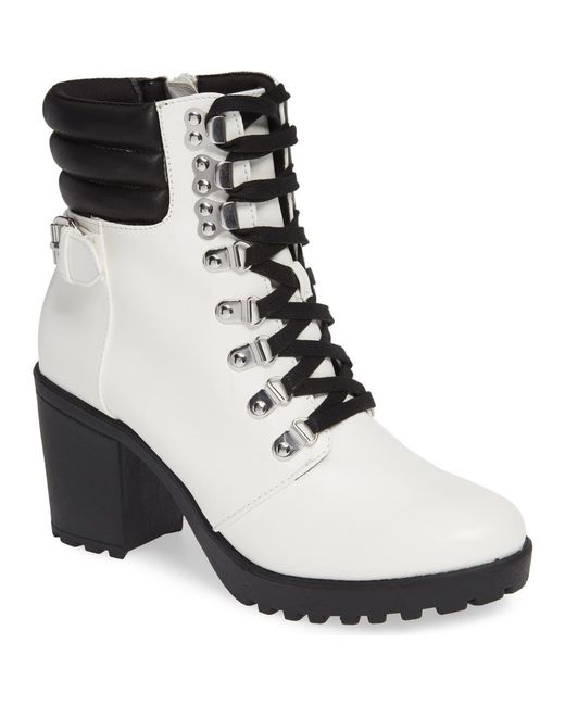 MIA Annamaria Lug Sole Combat Boot in Black | Lyst