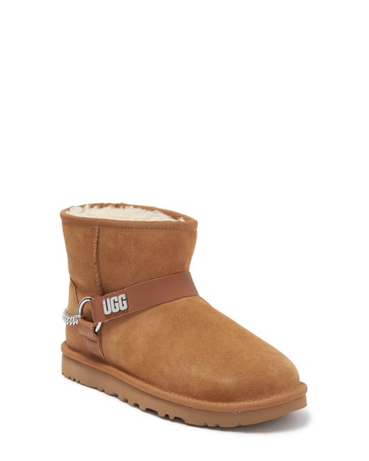 Ugg Mini Classic Logo Bootie In Brown Lyst