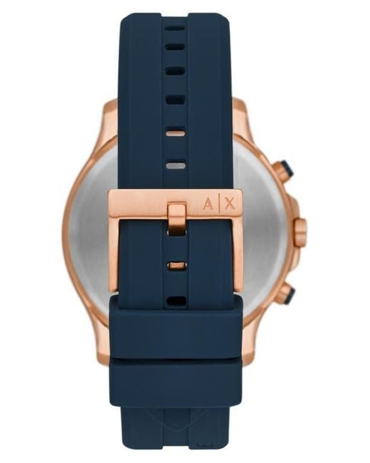 ARMANI EXCHANGE Chronograph Leather Strap Watch, 44Mm in Gray for Men ...