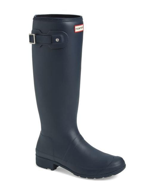 HUNTER Original Tall Waterproof Rain Boot in Blue | Lyst