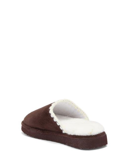 Børn Scalloped Faux Shearling Lined Scuff Slipper in Brown | Lyst