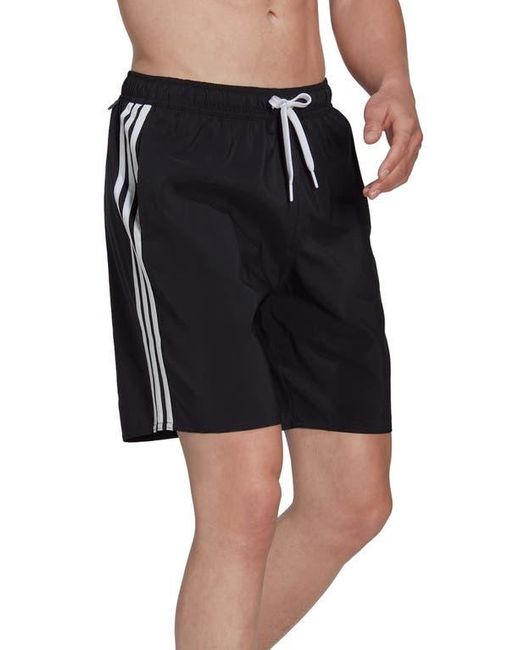adidas Three-Stripe Quick-Dry Swim Trunks in Black for Men | Lyst