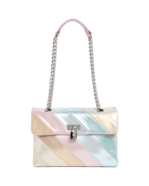Kurt Geiger Brixton Leather Lock Bag in White | Lyst