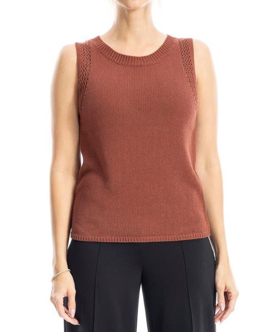 Max Studio Pointelle Stitch Crocheted Tank in Red | Lyst