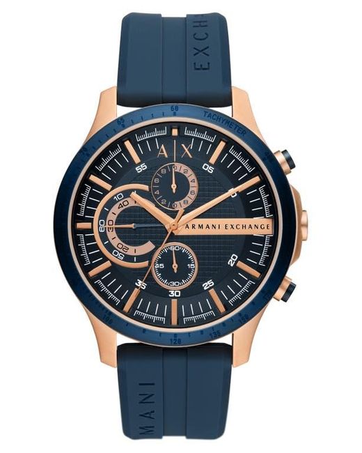 ARMANI EXCHANGE Chronograph Leather Strap Watch, 44Mm in Gray for Men ...