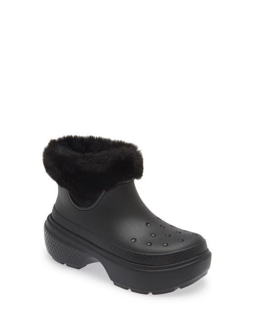 Crocs™ Stomp Faux Fur Lined Boot in Black | Lyst