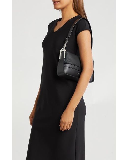 Calvin Klein Fay Whipstich Canvas Shoulder Bag in Black | Lyst