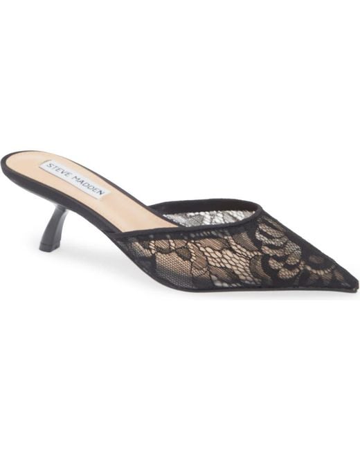 Steve Madden Mariano Kitten Heel Mule in Gray | Lyst