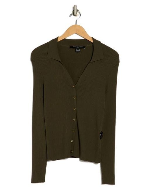 French Connection Marlo Collared Cardigan in Black | Lyst