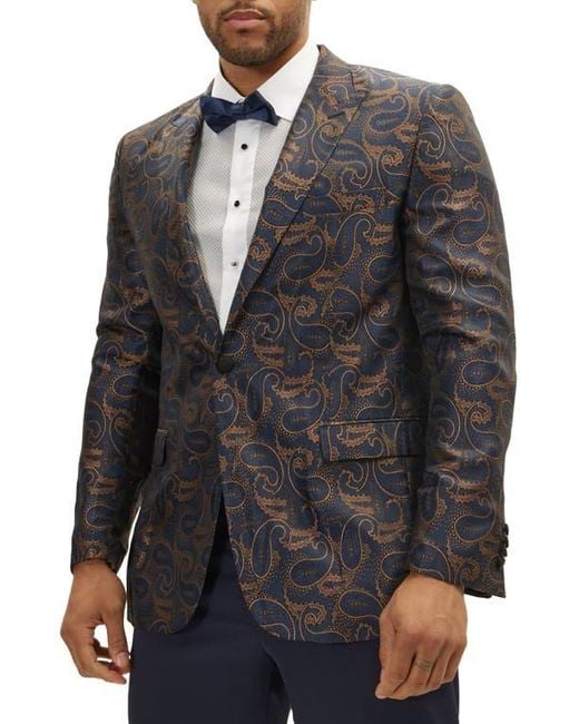 Ron Tomson The Wet Look Electric Tuxedo Jacket in Black for Men | Lyst