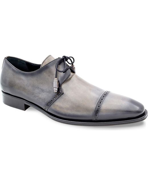 Mezlan 2-Eyelet Cap Toe Leather Derby in Gray for Men | Lyst