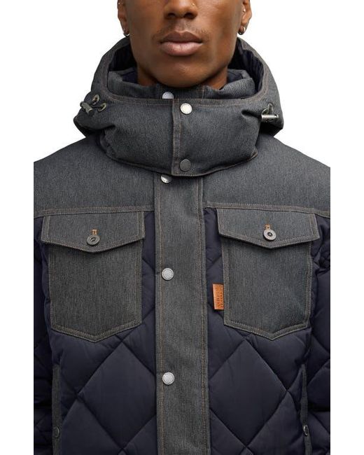 Scotch & Soda Oren Water Repellent Hooded Puffer Jacket in Blue for Men ...