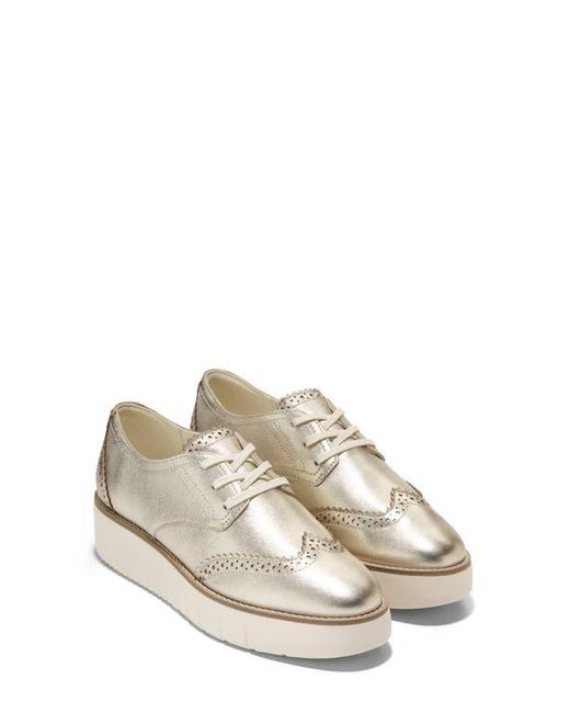Cole Haan Leather Platform Wingtip Derby Oxfords in White | Lyst