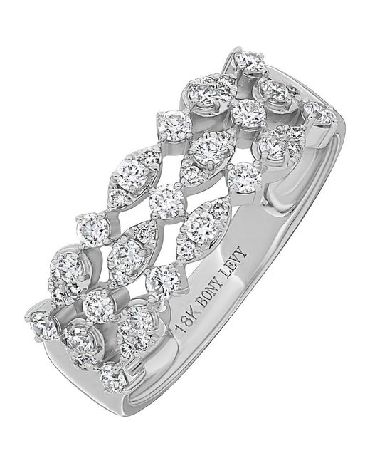 Bony Levy Maya Wide Diamond Band Ring in Metallic | Lyst