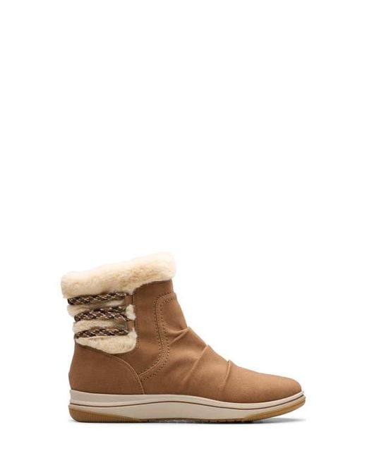 Clarks Breeze Cozy Faux Fur Lined Boot in Brown | Lyst