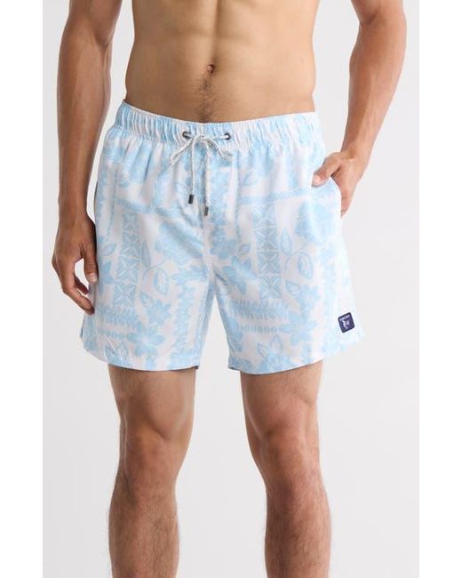 Vintage Summer Lei Border Swim Trunks in Blue for Men | Lyst