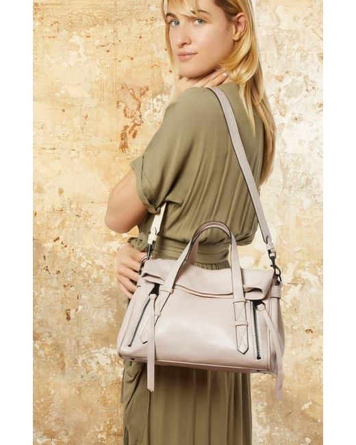 Aimee Kestenberg Bali Double Entry Leather Satchel in Natural | Lyst