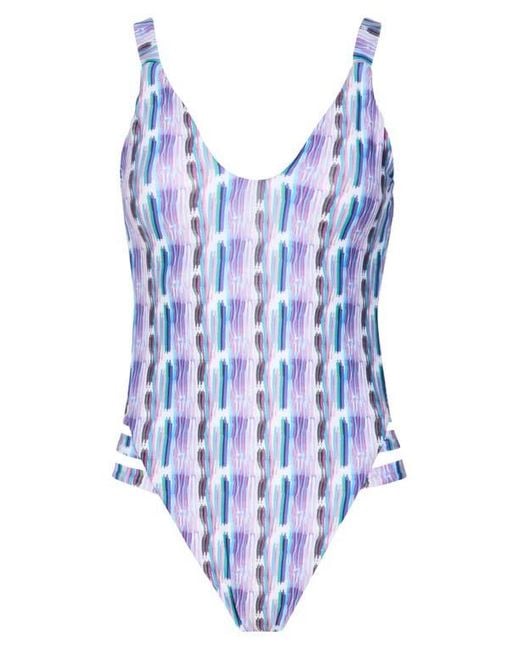 Becca Print High Cut One-Piece Swimsuit in Blue | Lyst