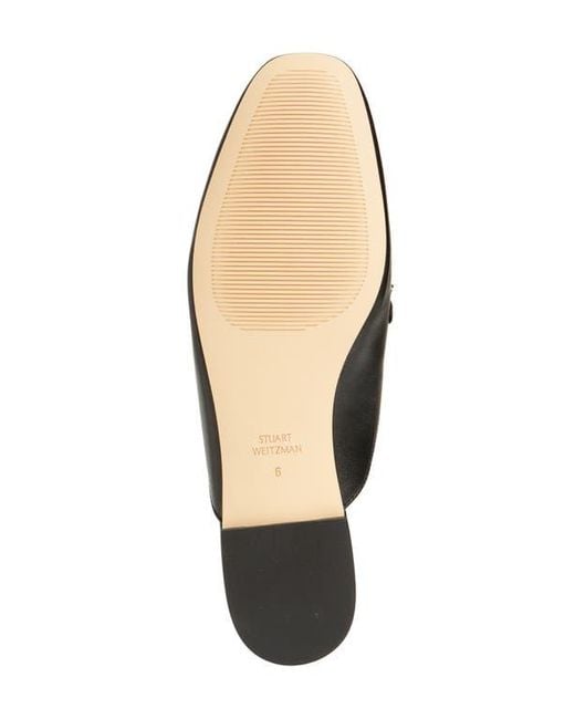 Stuart Weitzman Perla Imitation Pearl Mule in Black | Lyst