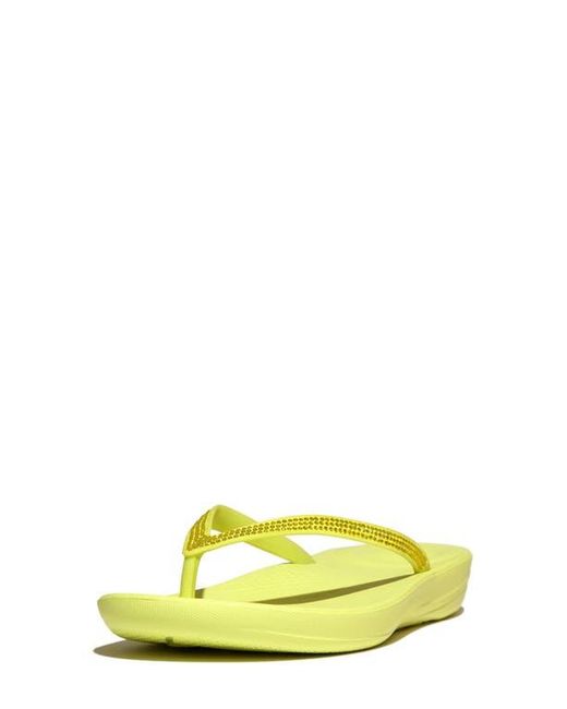 Fitflop Iqushion Splash Crystal Flip Flop in Yellow | Lyst