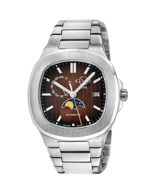 Gv2 Pontente Moon Phase Swiss Automatic Watch, 40Mm in Metallic for Men ...