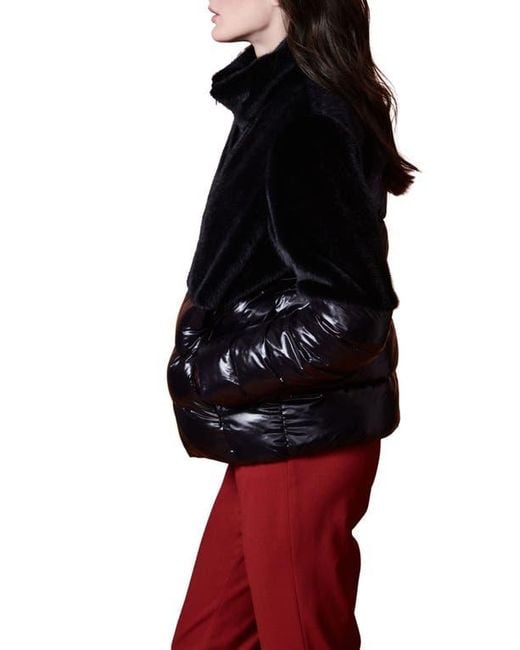 Bernardo Faux Leather & Faux Fur Jacket in Black | Lyst