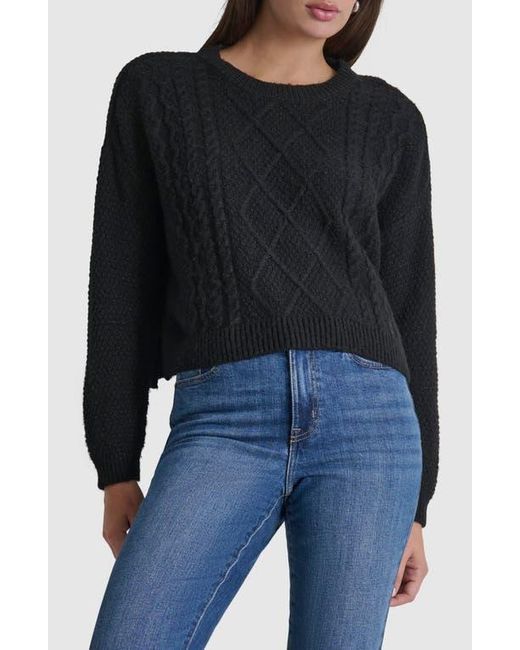 DKNY Diamond Cable Stitch Sweater in Black | Lyst