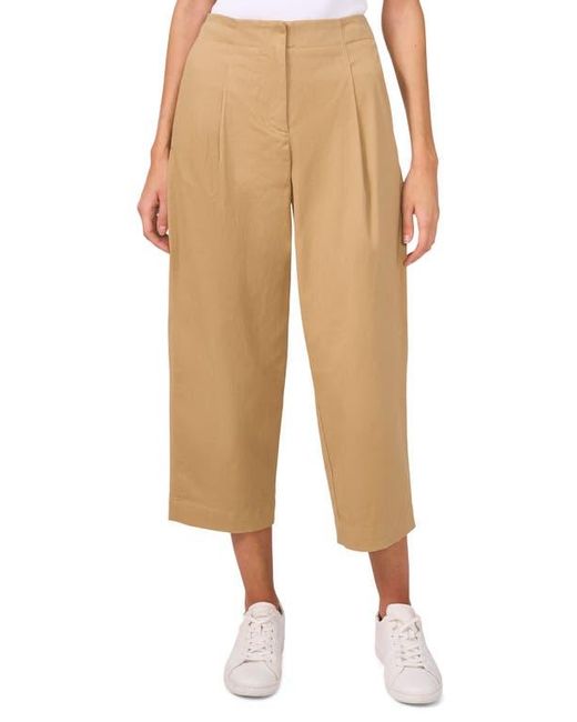 Halogen® Pleated Front Barrel Leg Twill Pants in Natural | Lyst