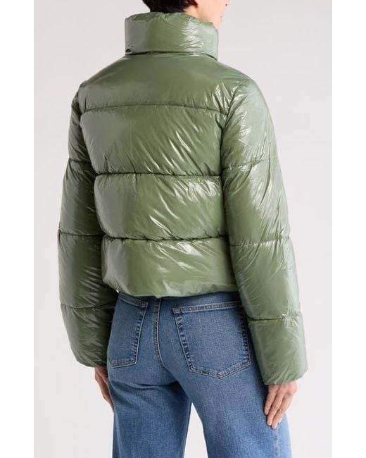 Noize Coco Crop Water Resistant Puffer Jacket in Green | Lyst