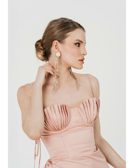 La Musa Peach Mermaid Corset in Natural | Lyst