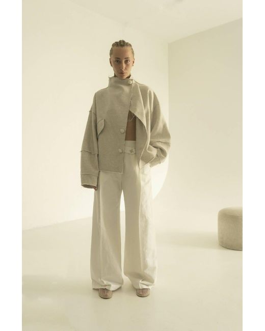 KM BY LANGE Vinnytska Vezha Coat in Natural | Lyst