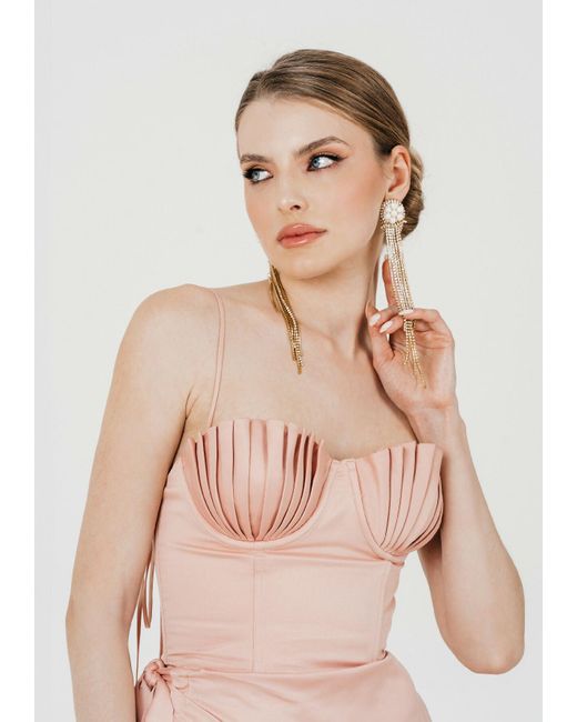 La Musa Peach Mermaid Corset in Natural | Lyst