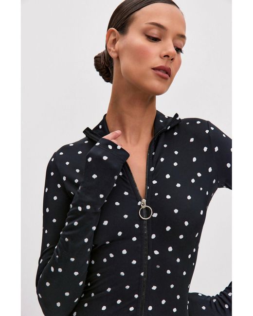 Monosuit Dots Black High Neck Suit in White | Lyst