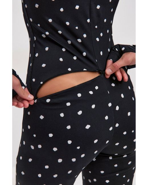 Monosuit Dots Black High Neck Suit in White | Lyst