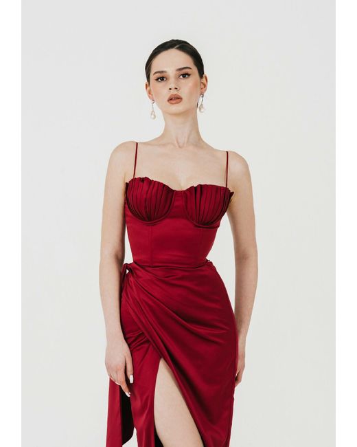 La Musa Cherry Mermaid Corset in Red | Lyst