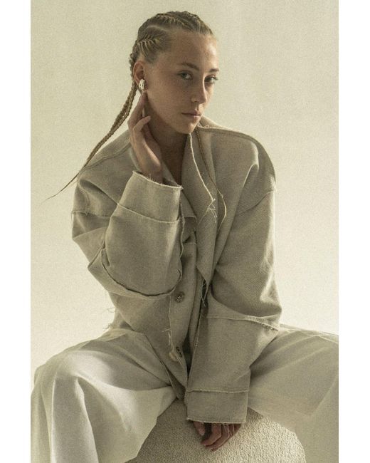 KM BY LANGE Vinnytska Vezha Coat in Natural | Lyst