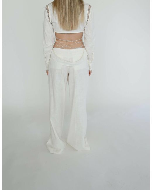 Maet Studio Ardite Low-rise Linen Pants in Gray | Lyst