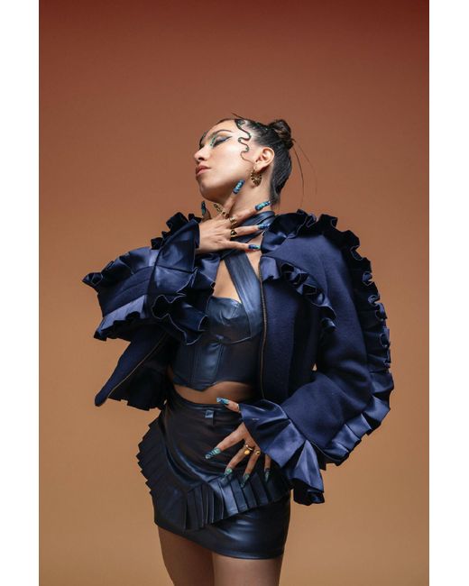 GUILLAUME ALEXANDRE Elsa Bomber Jacket in Blue | Lyst