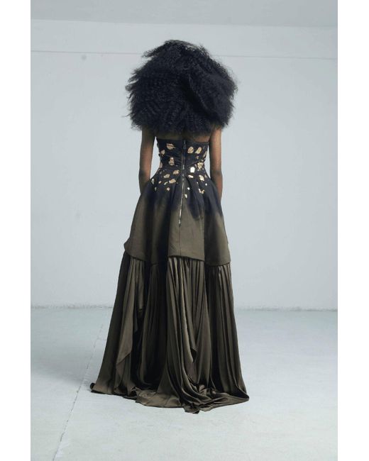 Joseph Ejiro Bustier Dress With Pleated Skirt in Black | Lyst