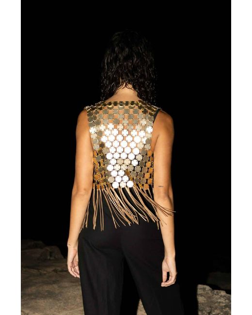 Isabel Moore Neve Vest Gold in Black | Lyst