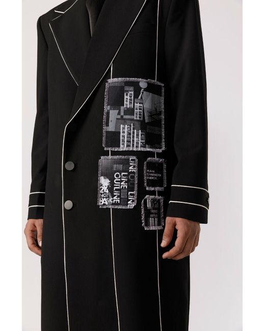 Line Outline Streamlined Patchwork Trench in Black | Lyst