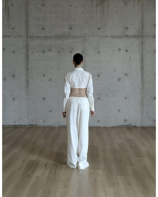 Maet Studio Ardite Low-rise Linen Pants in Gray | Lyst