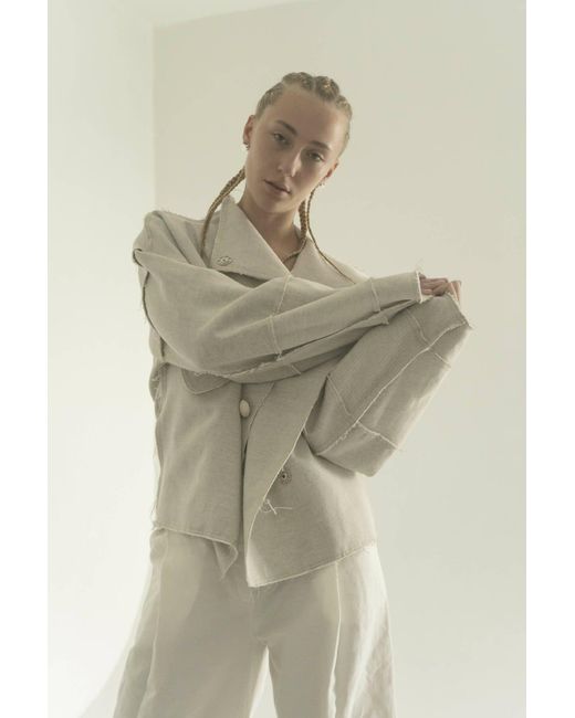 KM BY LANGE Vinnytska Vezha Coat in Natural | Lyst